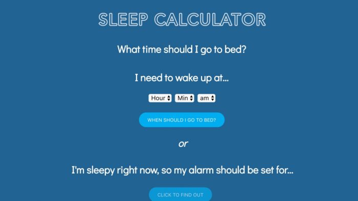 Online sleep calculator - Thoracic and Sleep Group Queensland